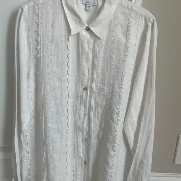 J. Jill | Tops | Jjill Summer Linen Beautiful Detail | Poshmark